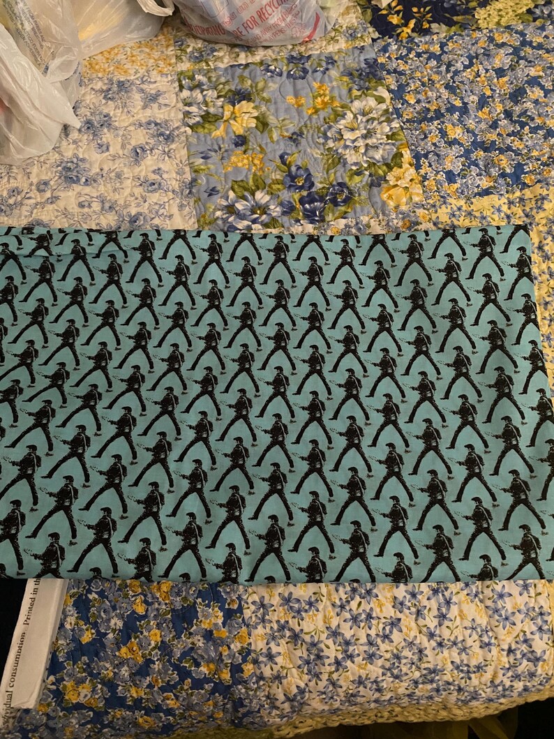 Elvis Presley Fabric.. Blue Fabric With Elvis in Black - Etsy