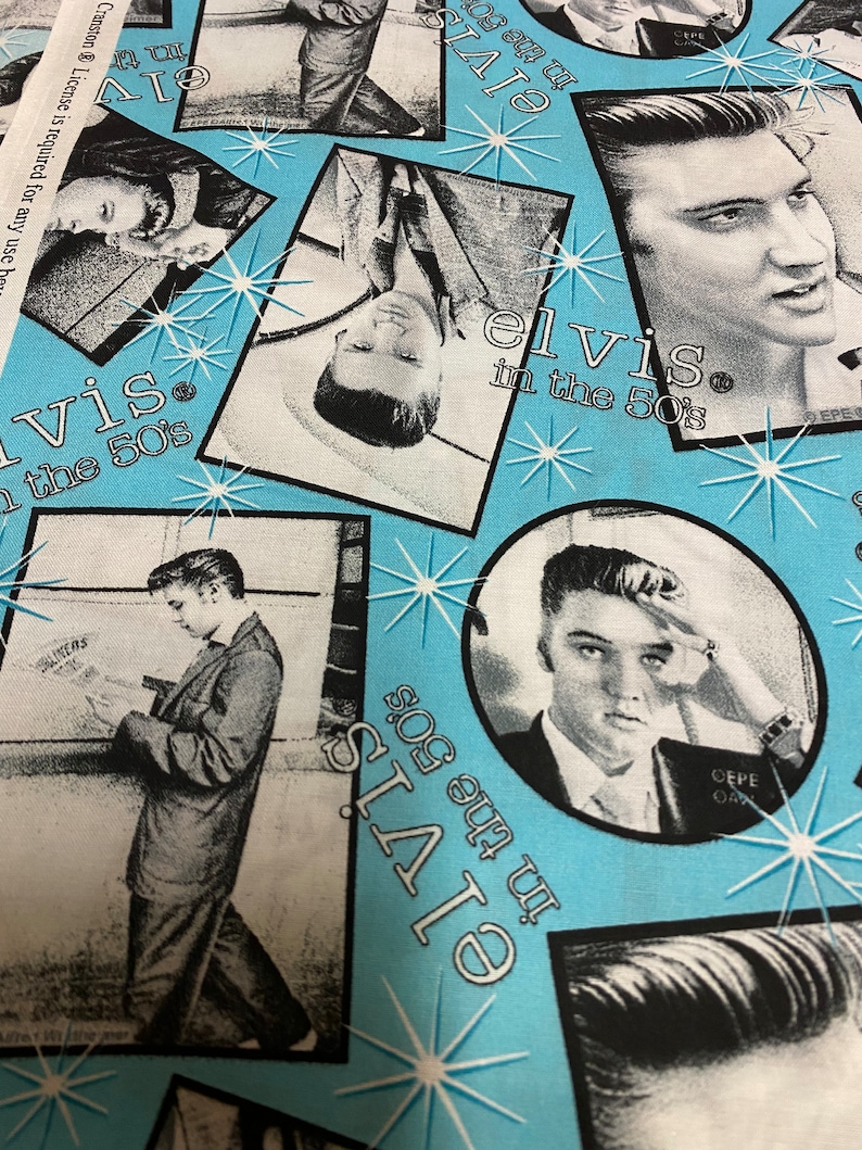 Elvis Presley Fabric Elvis in the 50s - Etsy