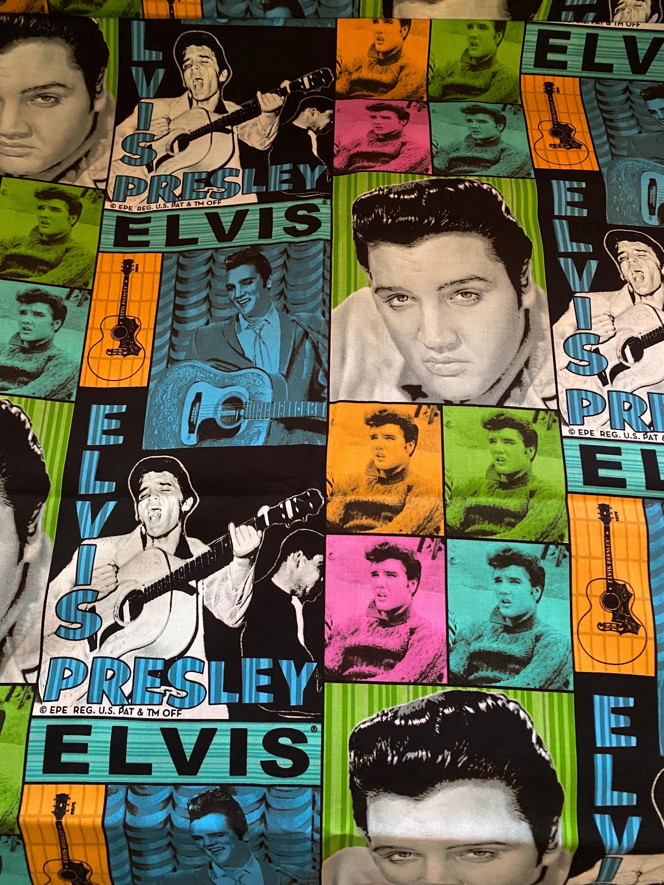 Elvis Presley Fabric 5 Yards X 44 Wide.. Has Several Pictures of Elvis ...