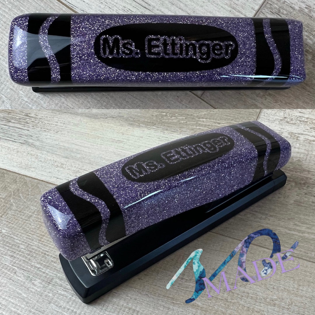 Personalized Glitter Crayon Stapler - Etsy