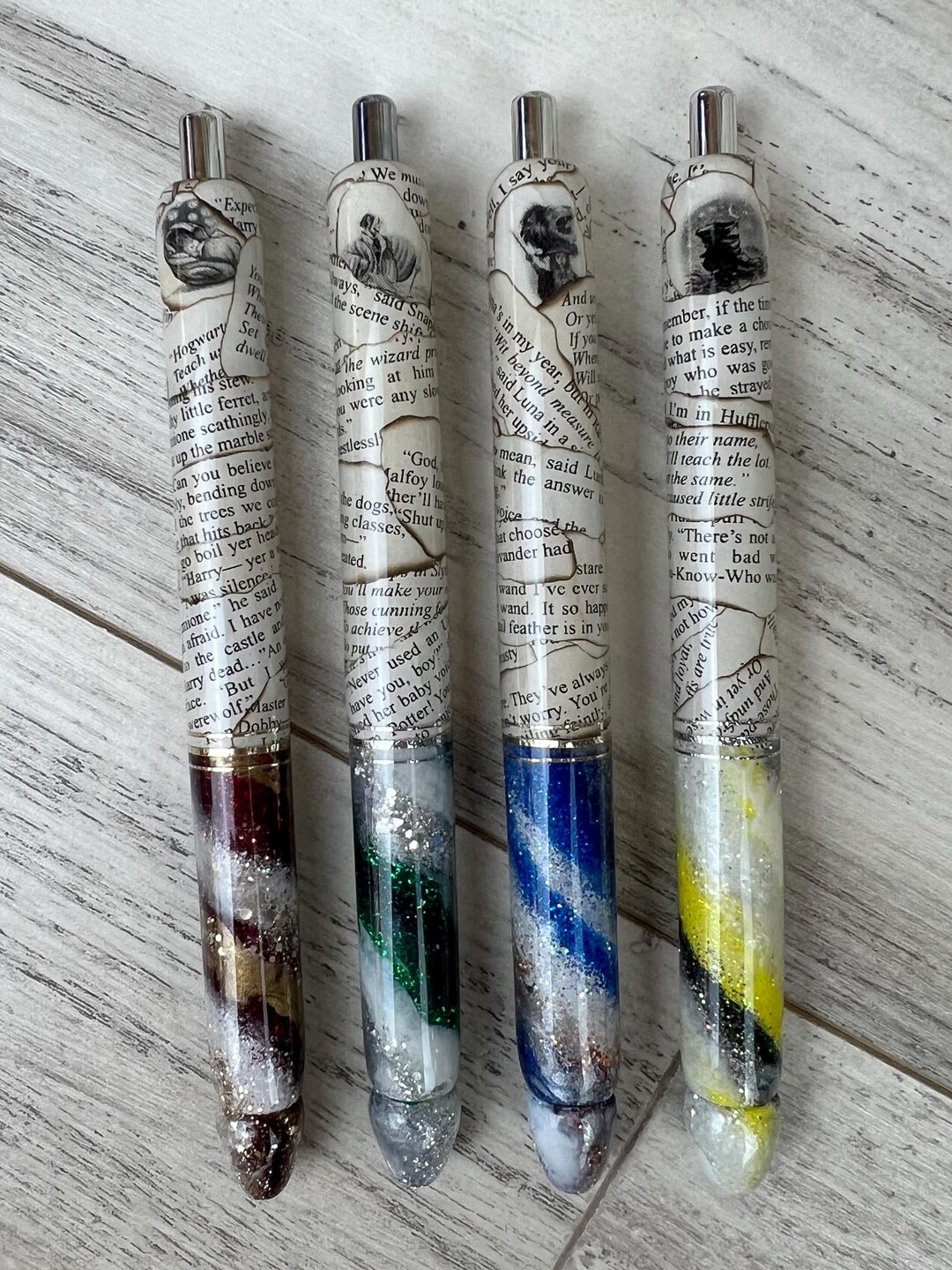 Glitter House Pens: Burnt Book Page Wizard Pens - Etsy