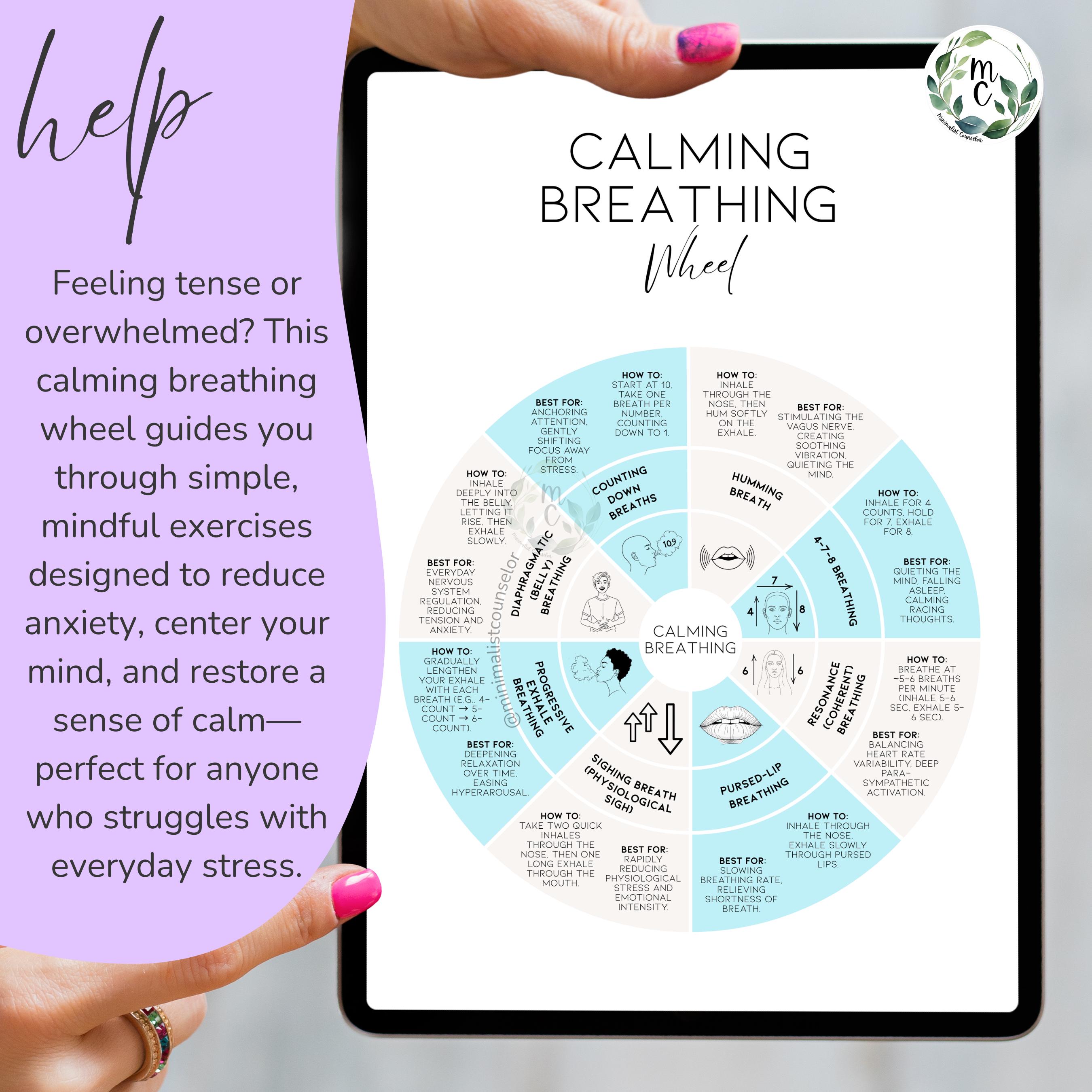 Anxiety Relief Breathing Wheel | Printable Coping Skills Chart ...
