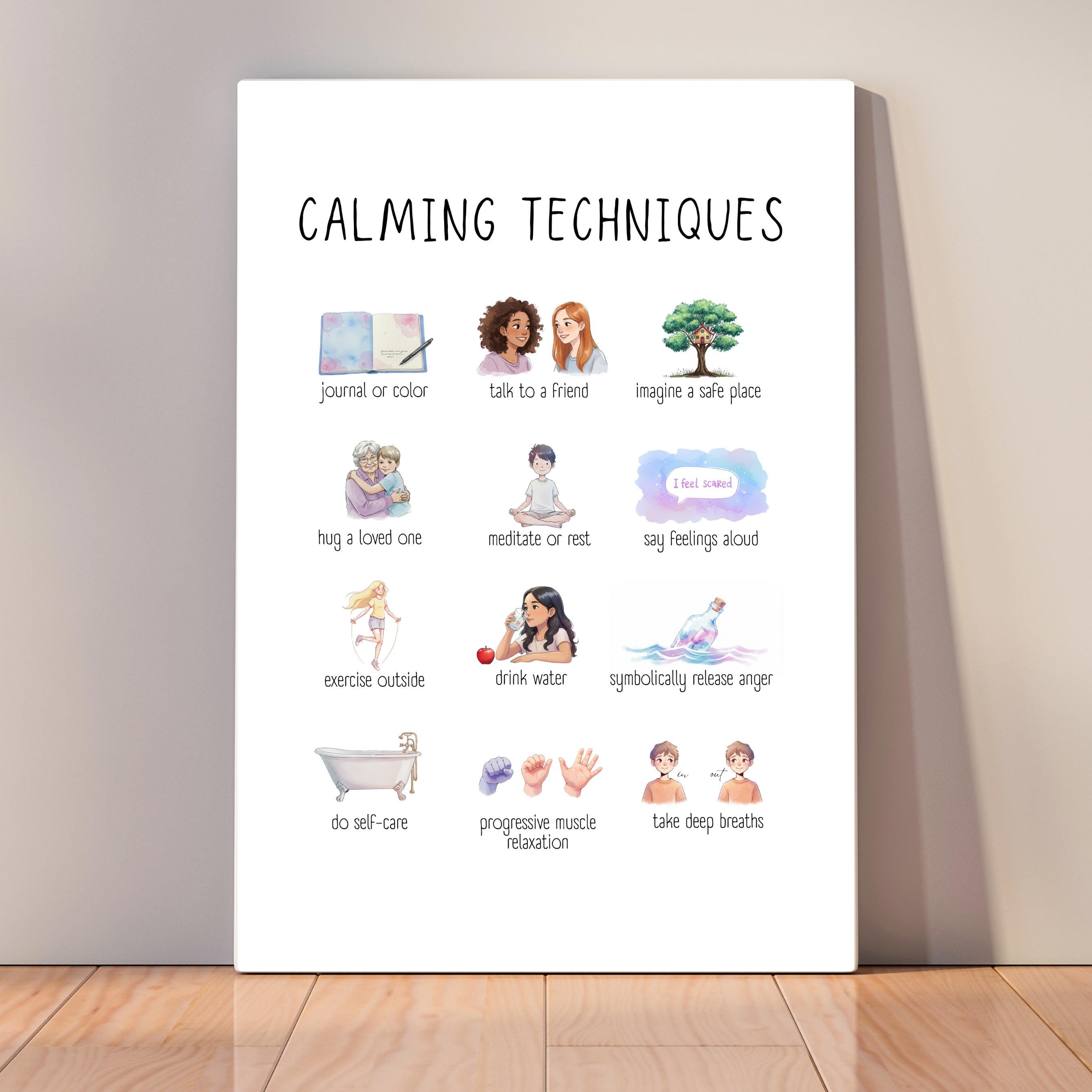 Feelings & Calming Techniques Poster Set: Kids' Emotional Regulation ...