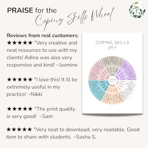 Coping Skills Wheel: Coping Strategies Printable Poster and Tool for ...