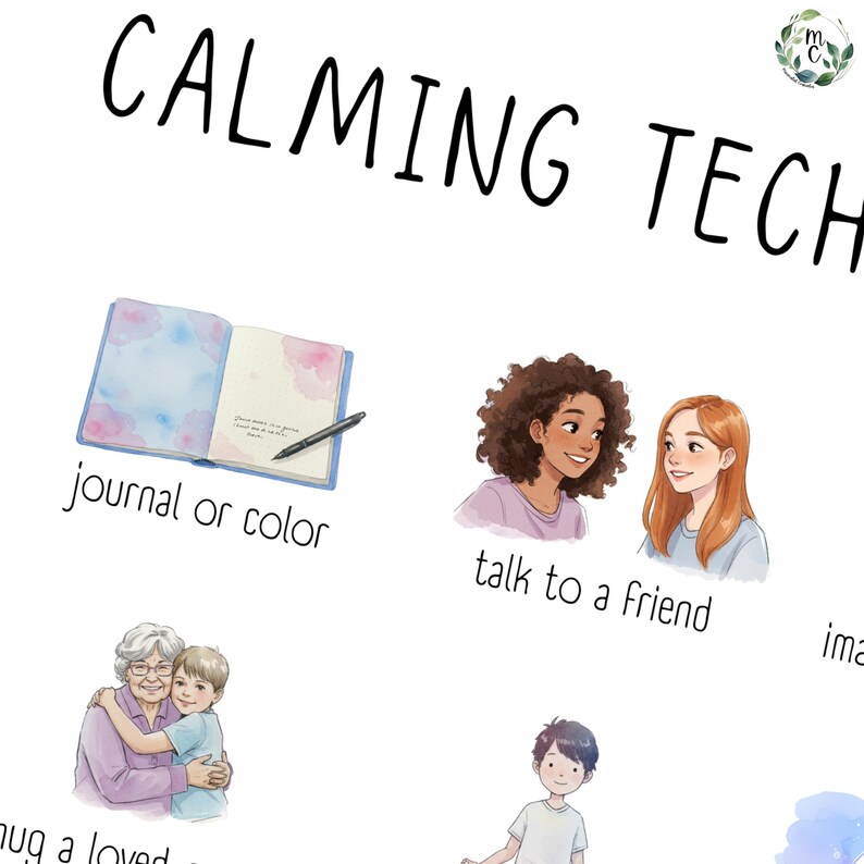 Feelings & Calming Techniques Poster Set: Kids' Emotional Regulation ...