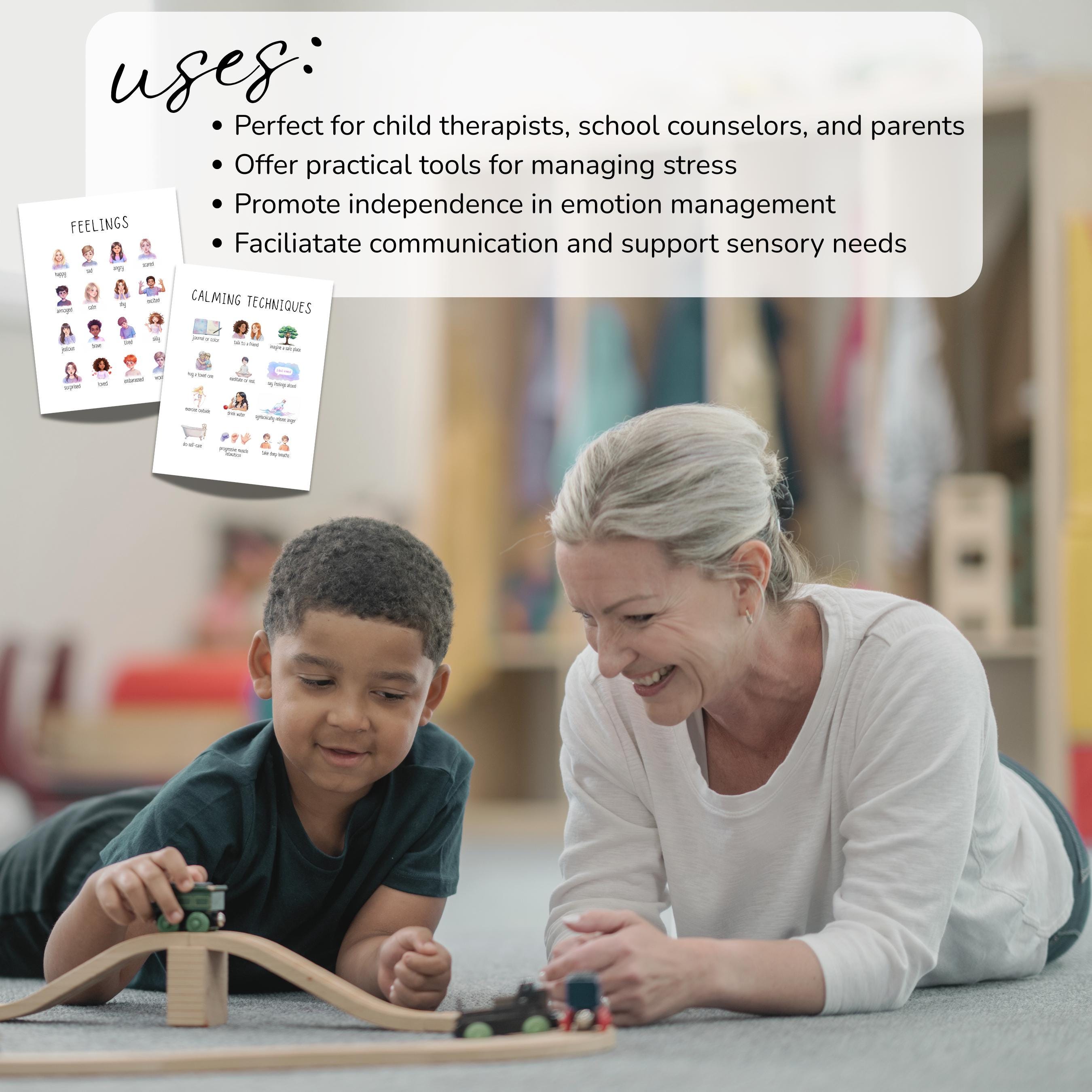 Feelings & Calming Techniques Poster Set: Kids' Emotional Regulation ...