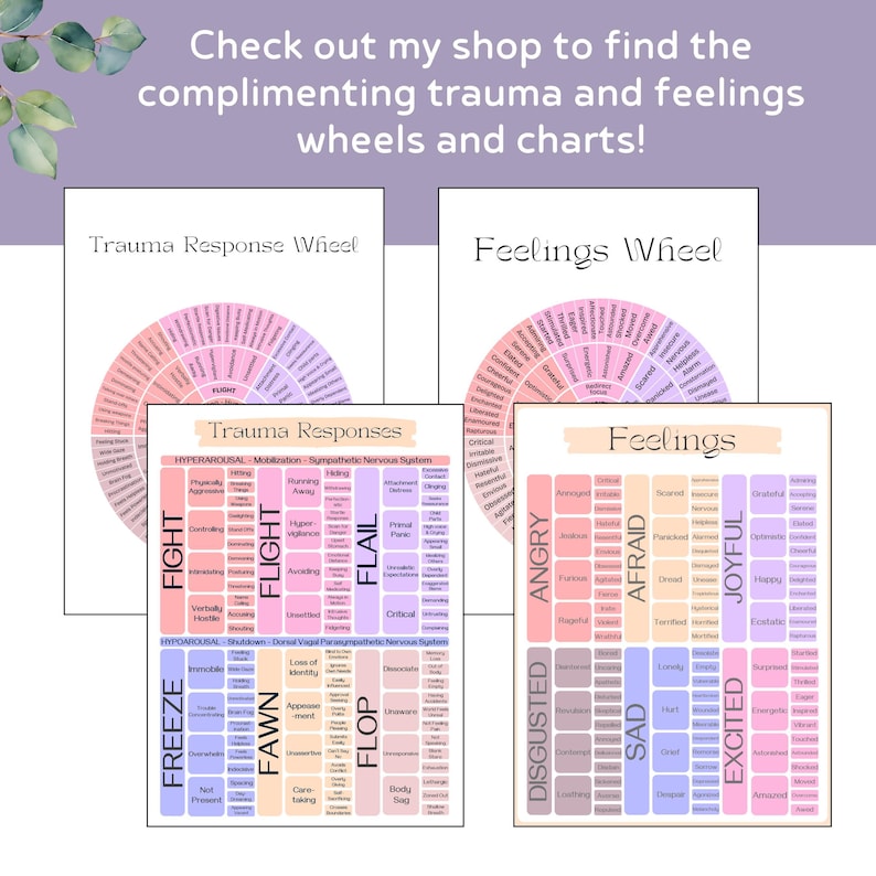 Feelings Wheel Poster: 102 Emotions, Help Understand the Function of ...