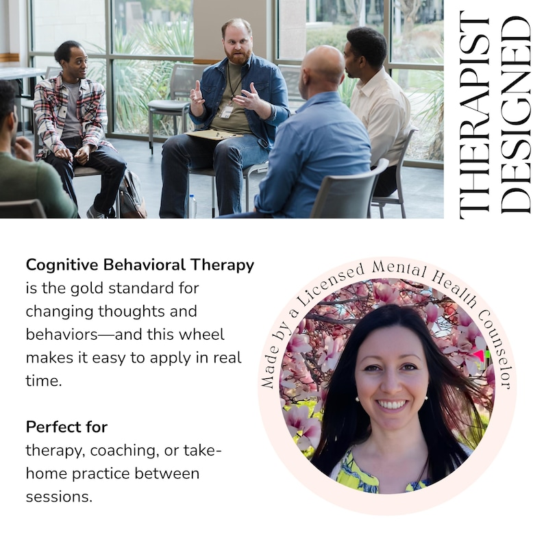 CBT Wheel Poster | Cognitive Behavioral Therapy Tool for Therapists & Grad Students | Thoughts ...