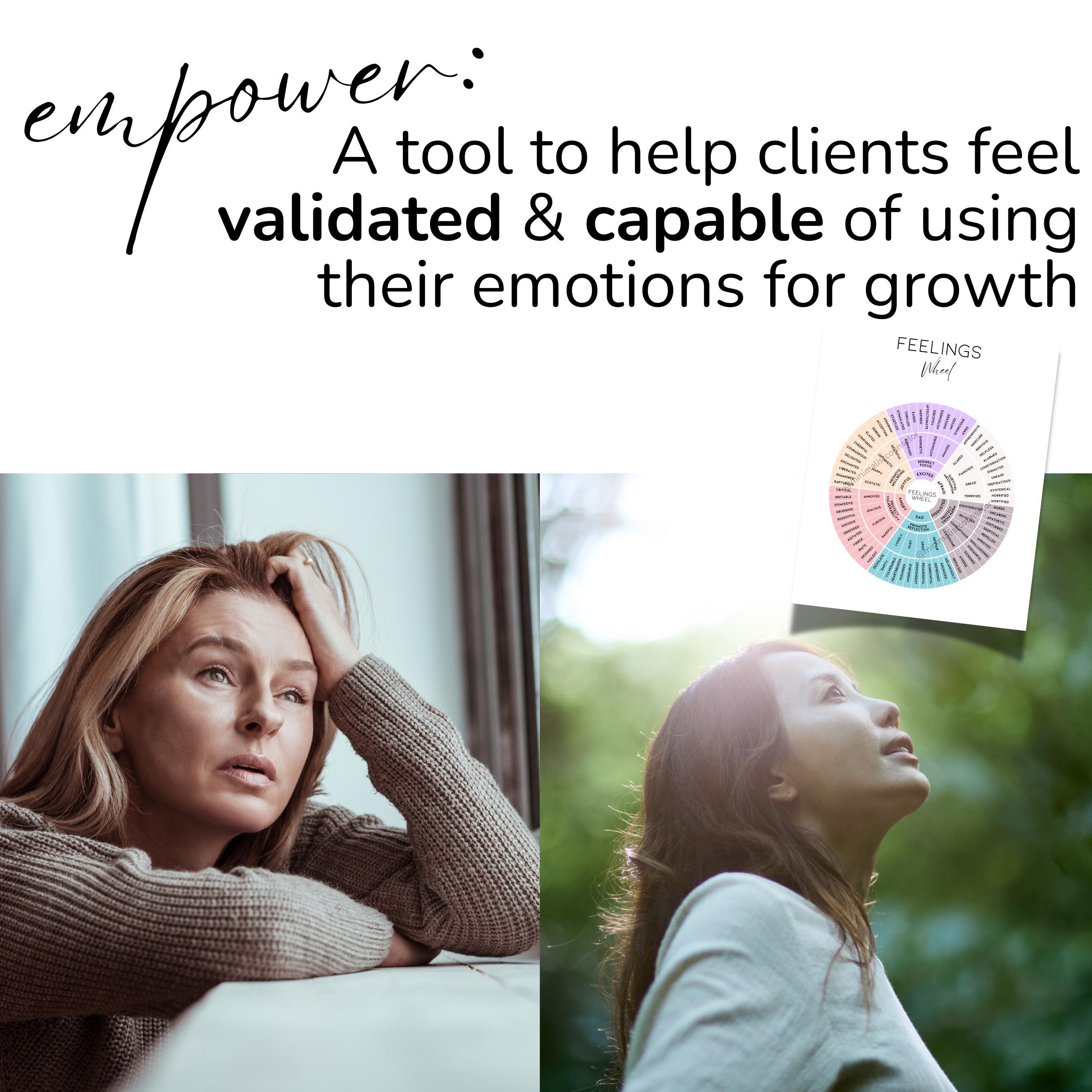 Feelings Wheel Poster: Mental Health, Therapy, Emotions Chart (digital ...