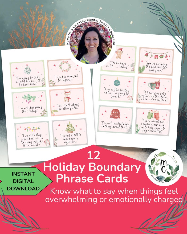 Holiday Boundary Phrase Cards | Gentle Scripts for Family Gatherings ...