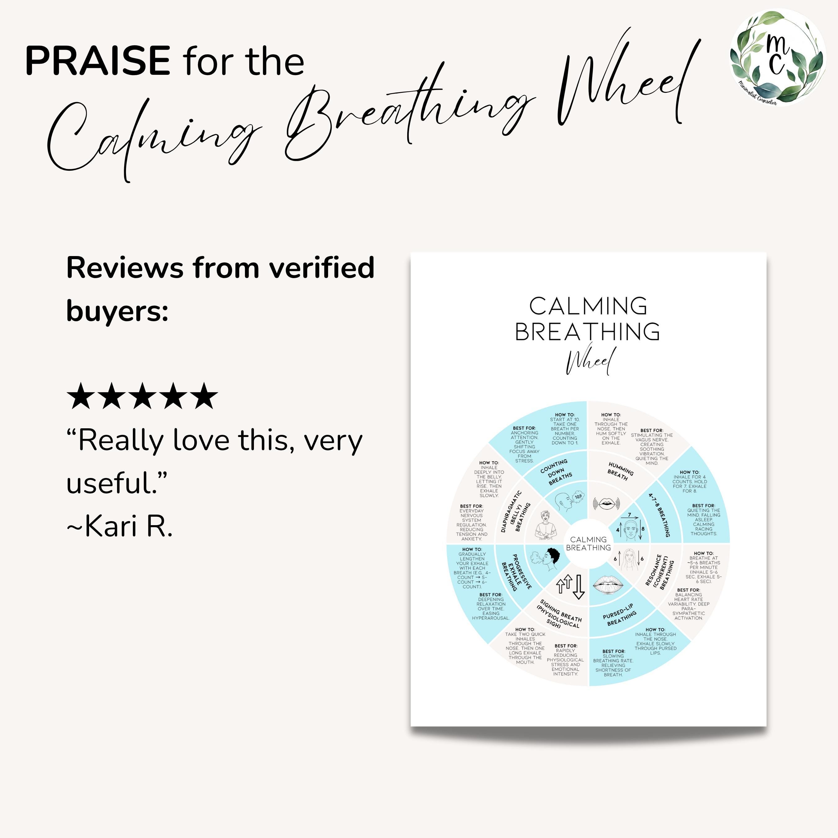 Anxiety Relief Breathing Wheel | Printable Coping Skills Chart ...