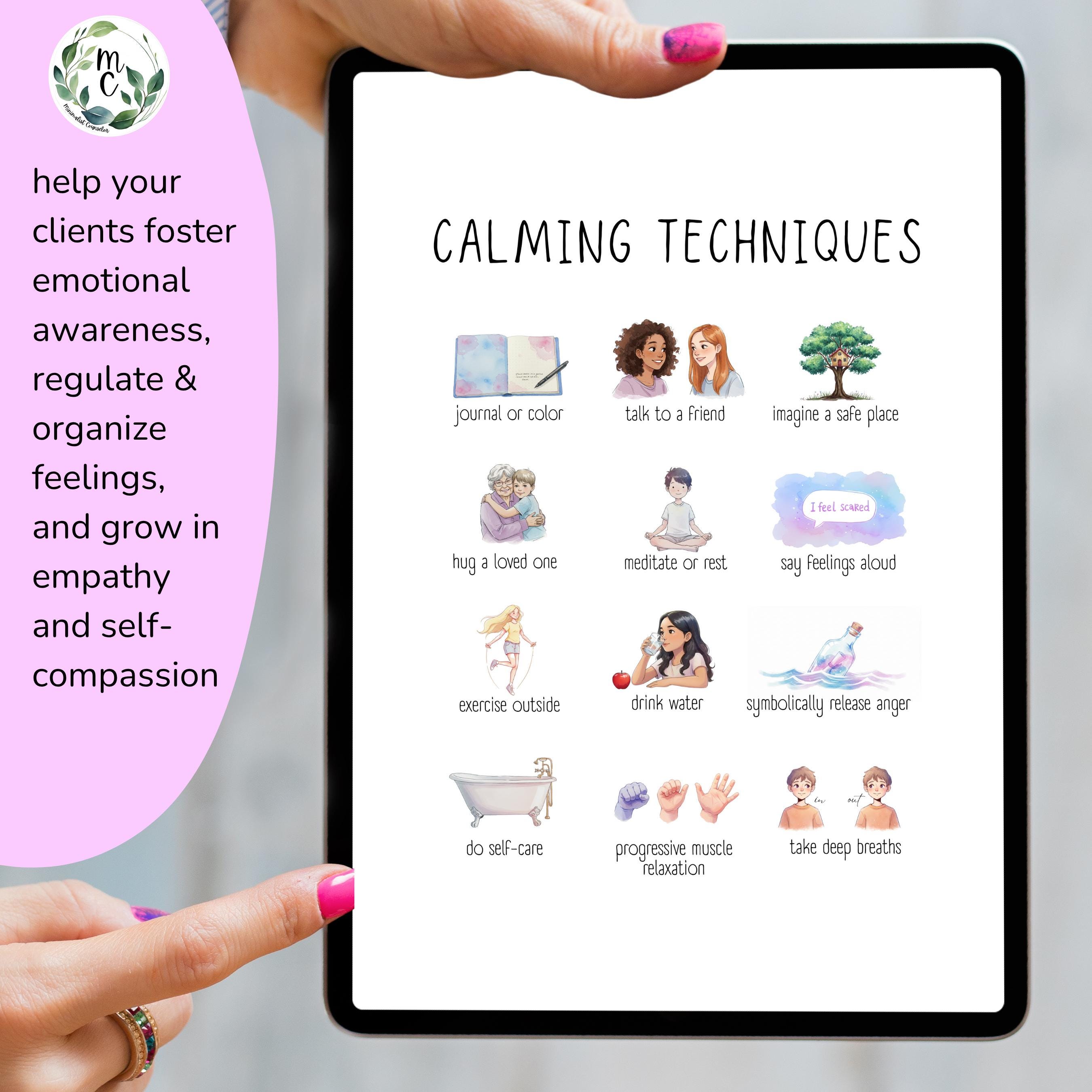 Feelings & Calming Techniques Poster Set: Kids' Emotional Regulation ...