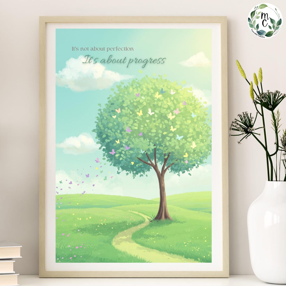 Perfection Quote Poster, Progress Over Perfectionism Change Quotes Art ...