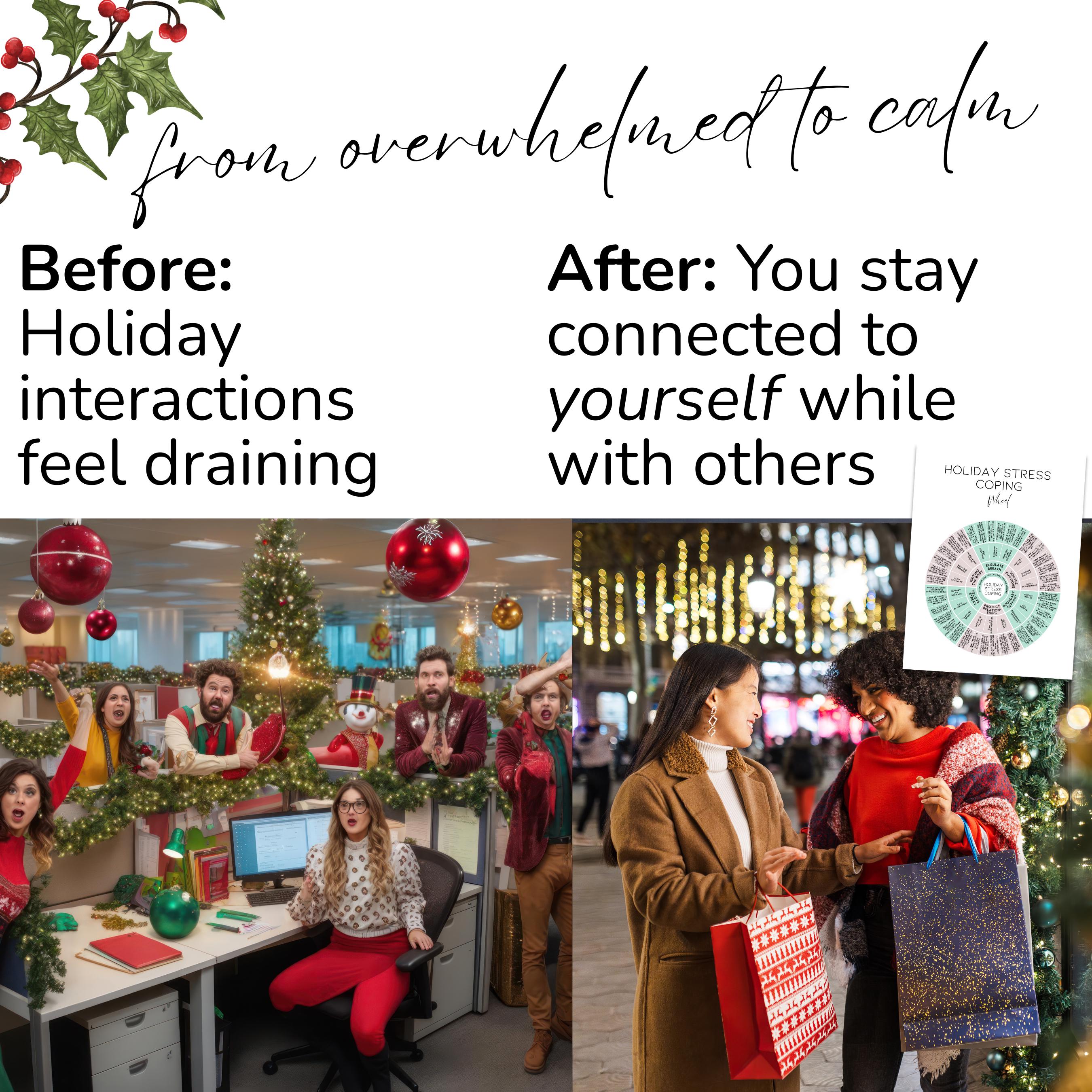 Holiday Stress Coping Wheel Printable | Quick Calm Strategies for ...