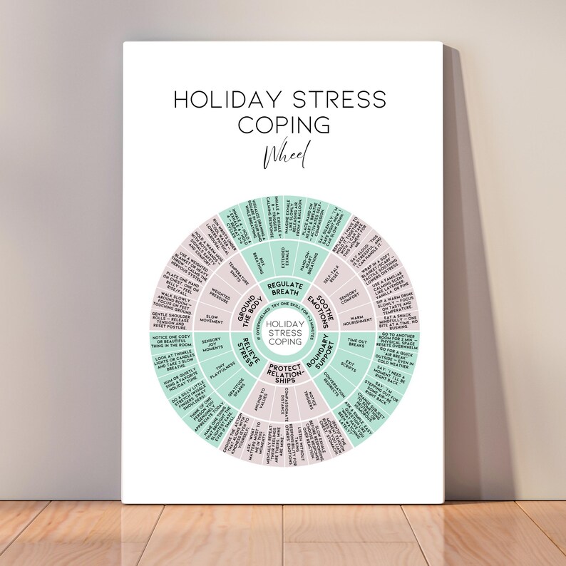 Holiday Stress Coping Wheel Printable | Quick Calm Strategies for ...