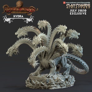 Dnd Hydra Monster Miniature | Clay Cyanide | Greek Myth | Tabletop ...