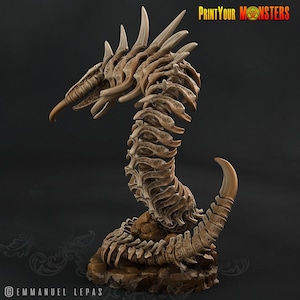 Giant Bone Serpent Miniatures Print Your Monsters Tabletop Gaming Dnd ...