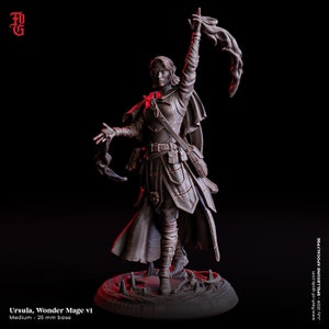 Female Elf Wizard Miniature Mage Spellcaster Figurine | 32mm Scale 75mm ...