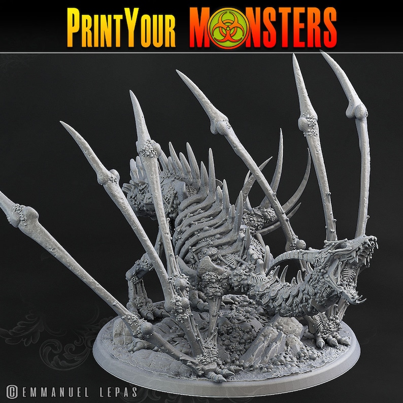 Screaming Bone Dragon Miniature | Print Your Monsters | Tabletop Gaming ...