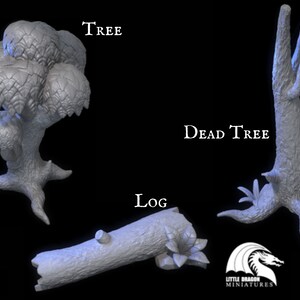 Tree Miniature Dnd Forest Terrain Little Dragon Miniatures - Etsy