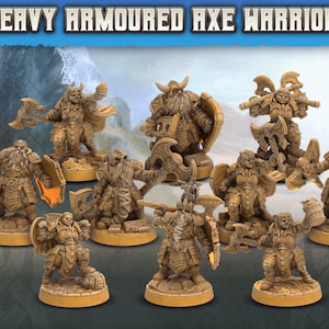 Female Dwarf Warrior Miniature Axe and Shield Female Miniature 28mm ...