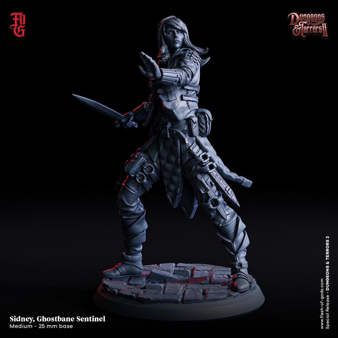 Female Human Fighter Ghostbane Sentinel Miniature Human NPC Figurine ...