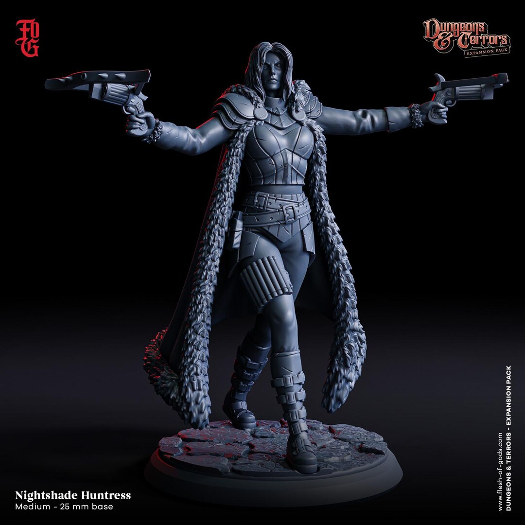 Nightshade Huntress Female Human Gunslinger Ranger Miniature Pistol ...