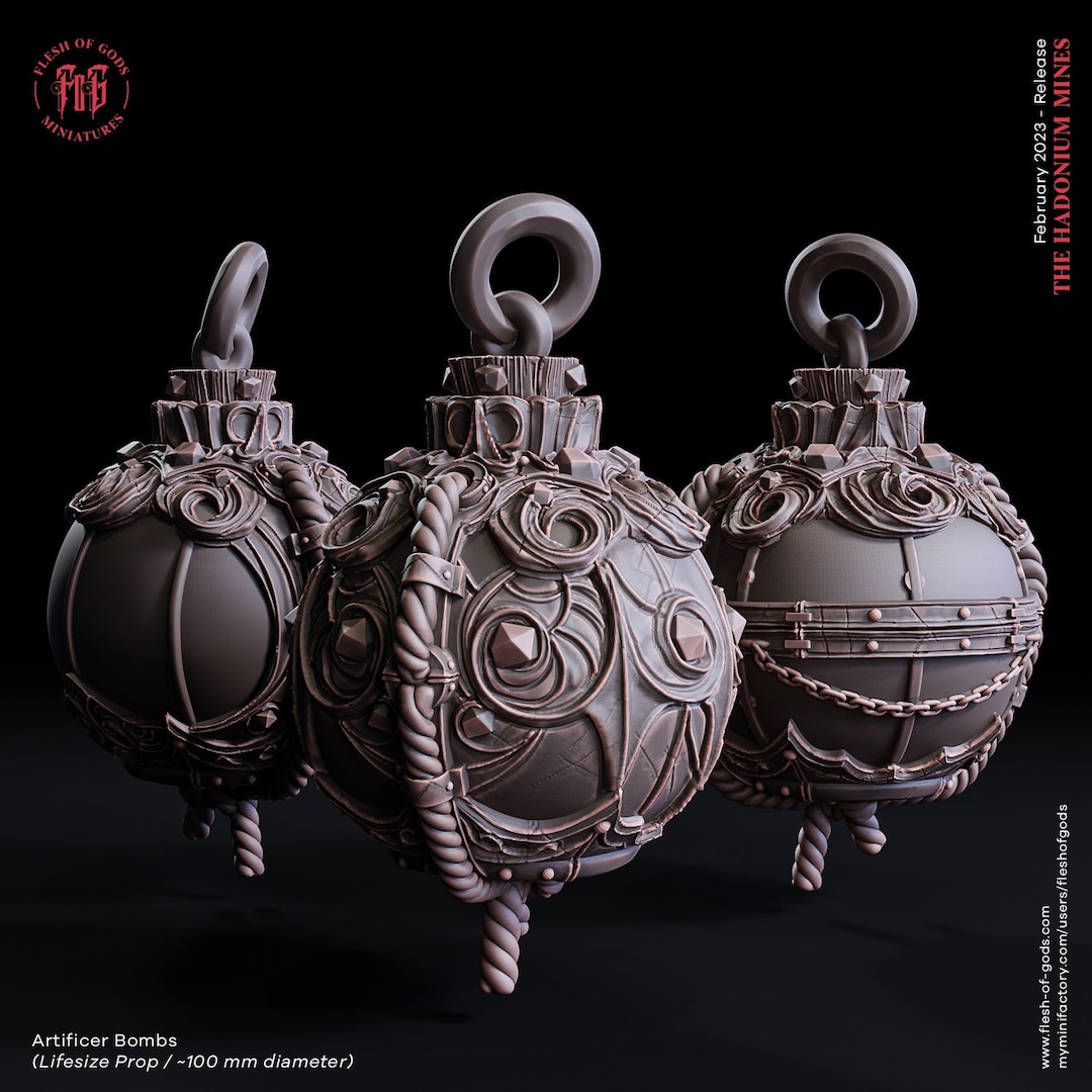 Large Bomb Display Props Dnd Decor Display | 100mm | Dnd Miniature ...