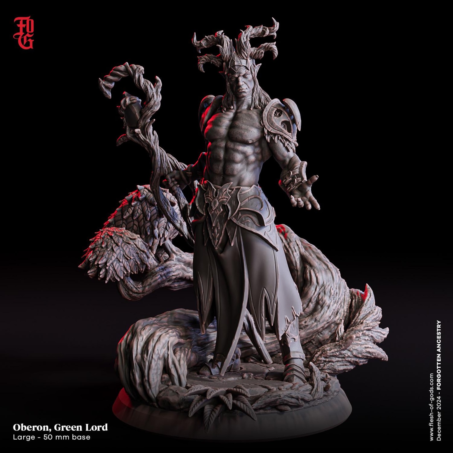 Male Elf Druid Miniature Dnd Druid Figurine Oberon Green Lord Forest ...