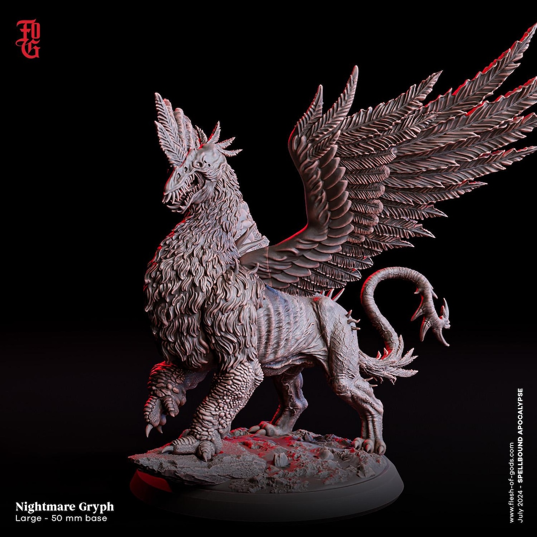 Nightmare Gryph Miniature Bird Hybrid Fey Monster Miniature Griffon ...
