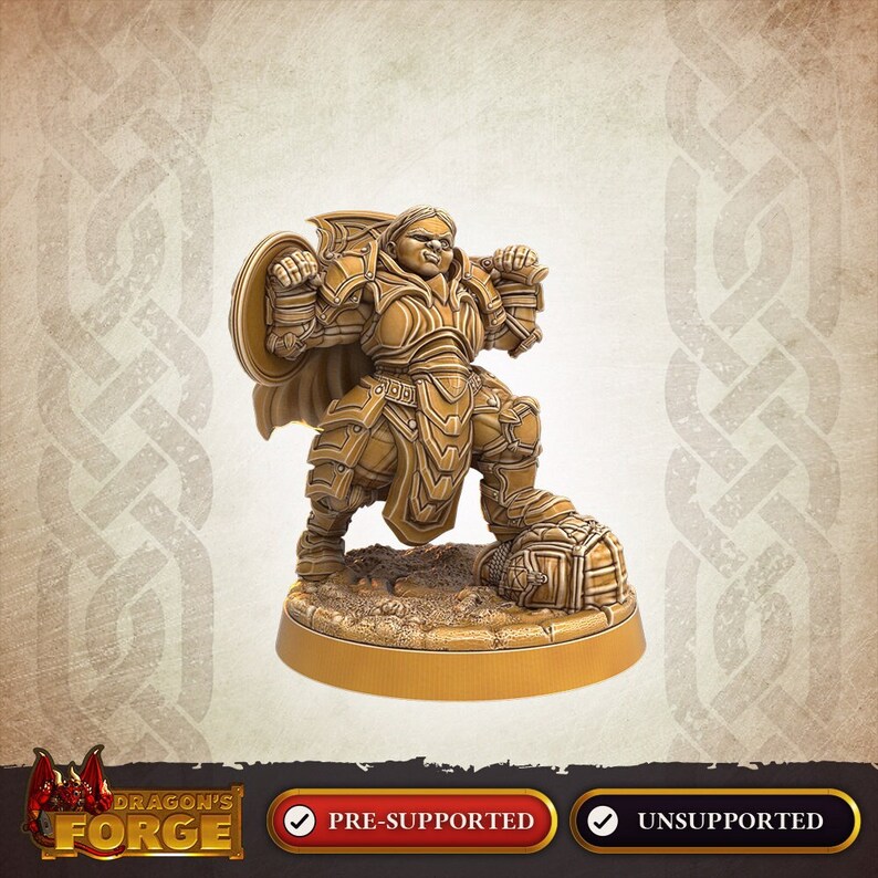Female Dwarf Miniature Armored Axe Warriors Dragons Forge - Etsy