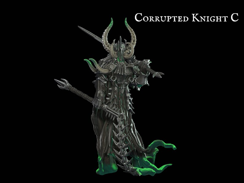 Corrupted Knight Miniature 28mm Scale Tabletop Gaming Dnd - Etsy
