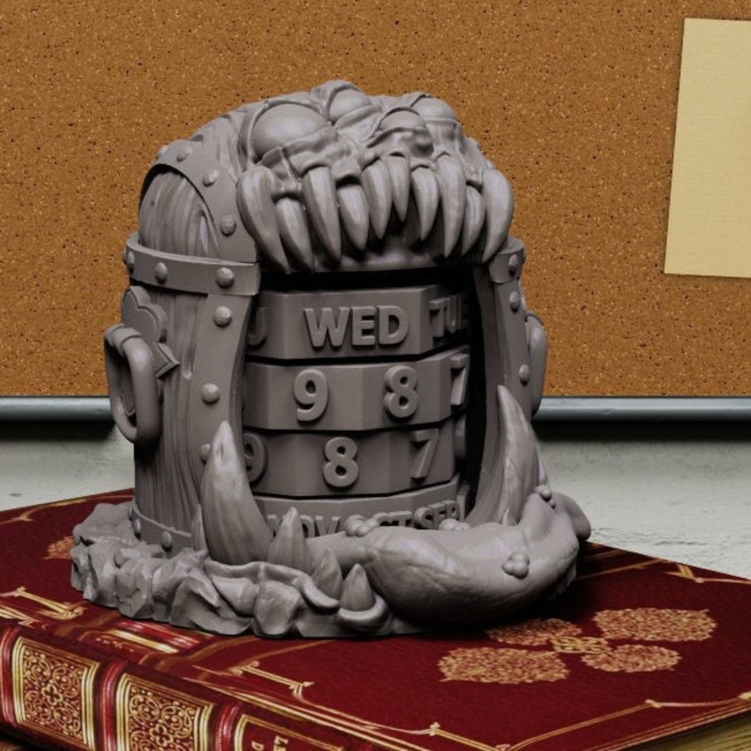 Mimic Perpetual Desk Calendar Decor Display TTRPG Decor Nerdy Desk ...