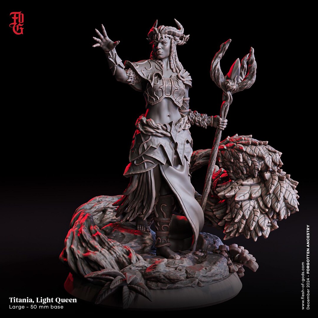Female Druid Miniature Light Queen Figurine Forest Fey Royalty Figure ...