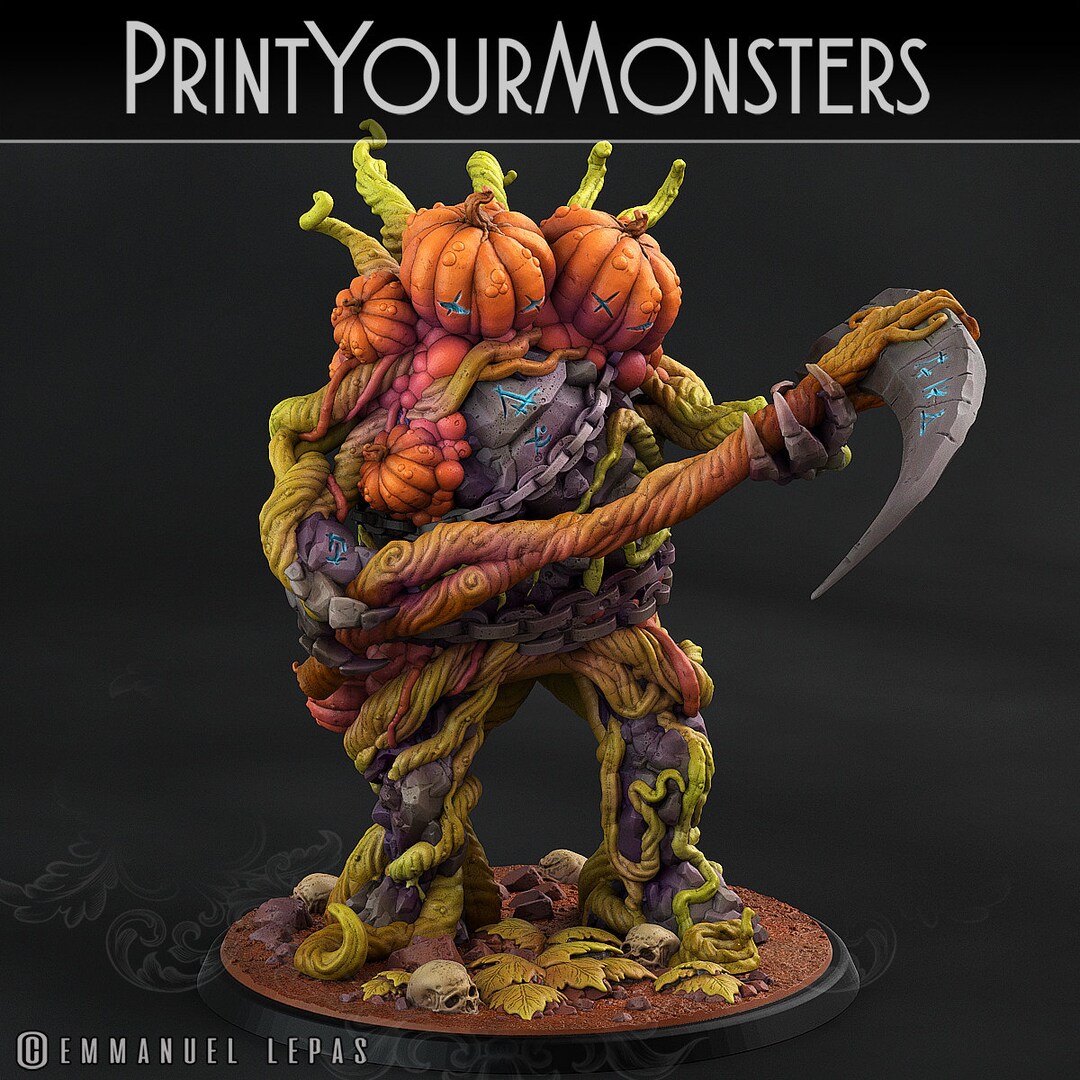 Pumpkin Monster Miniature Dnd Halloween Miniature | Print Your Monsters ...