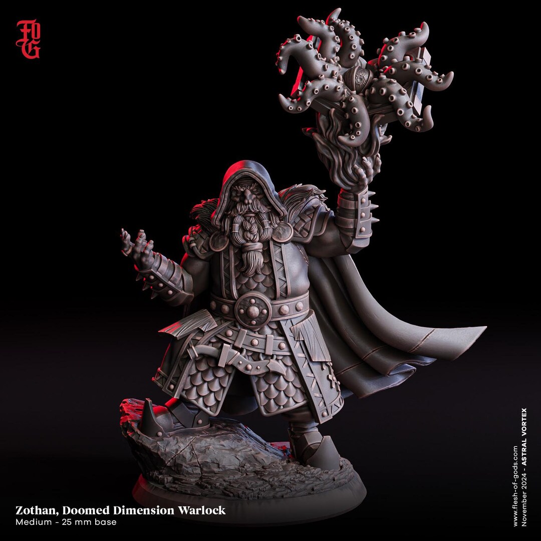 Doomed Dimension Warlock Miniature Dnd Duergar Dwarf Warlock Fig | 32mm ...