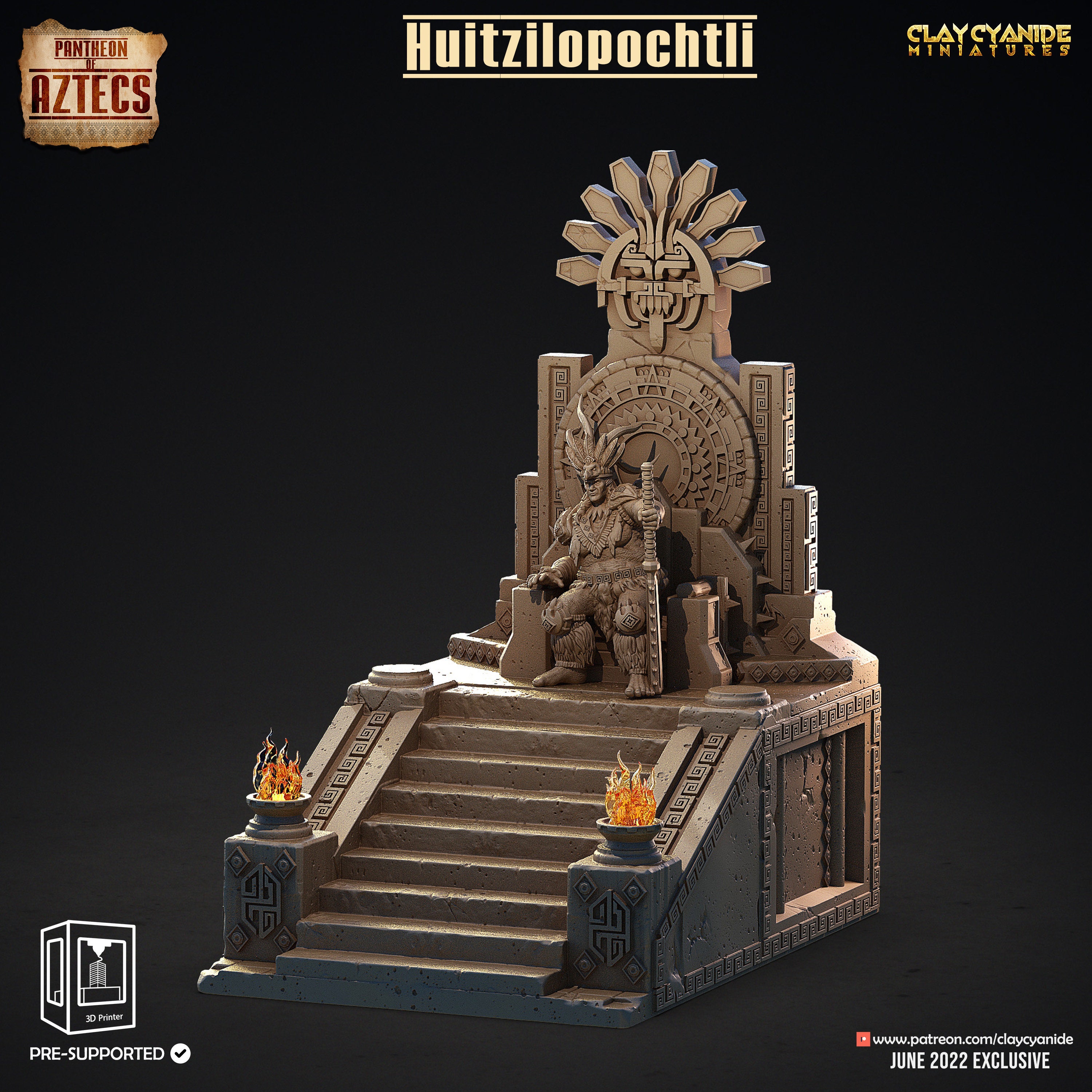 Huitzilopochtli Aztec Deity | Clay Cyanide | Pantheon of Aztecs | Dnd ...