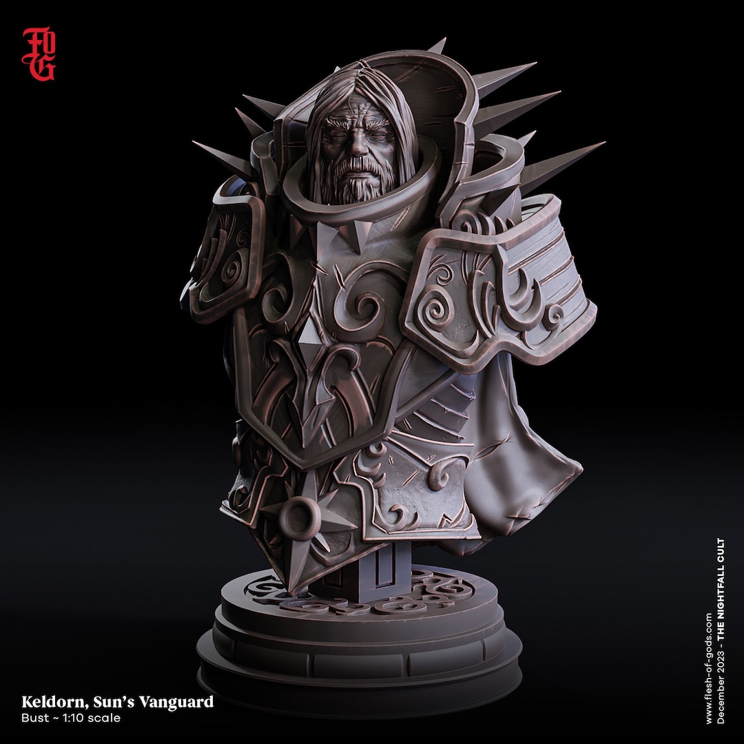 Dnd Human Paladin Bust Resin Statue 32mm Scale 75mm Scale - Etsy