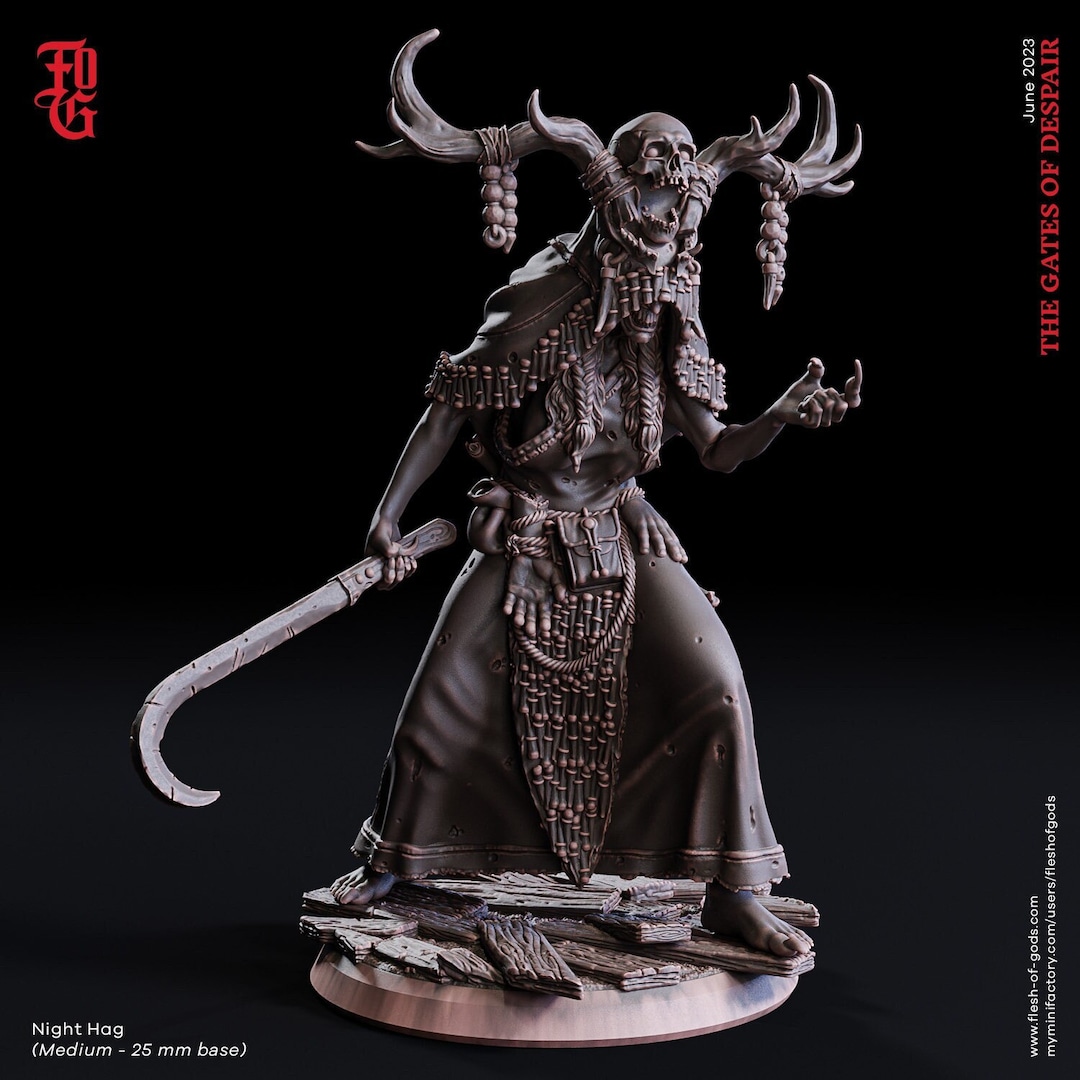 Night Hag Miniature Undead Female Sorceress | 32mm Scale | Dnd ...