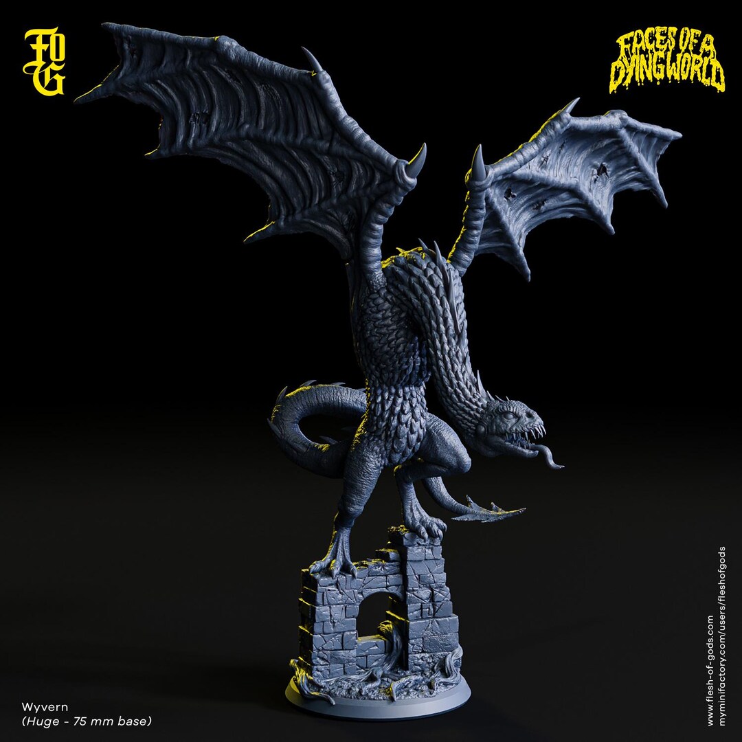 Wyvern Monster Miniature Dragon Boss for Mork Borg Figurine | 32mm ...
