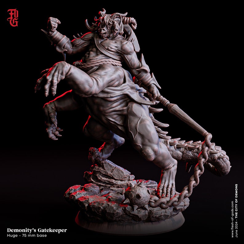 Demon Gatekeeper Miniature Demon Monster Miniature Dnd 5e Tabletop ...