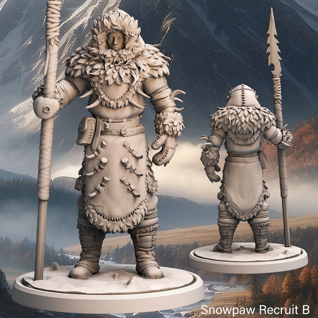 Human Inuit Recruit Miniature Dnd Hunter Figure 32mm Scale Tabletop ...