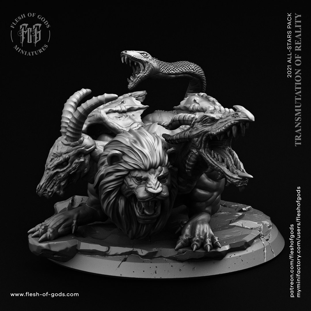 Chimera Miniature | Chimera Statue Dnd Monster Miniature Dnd Figurine ...