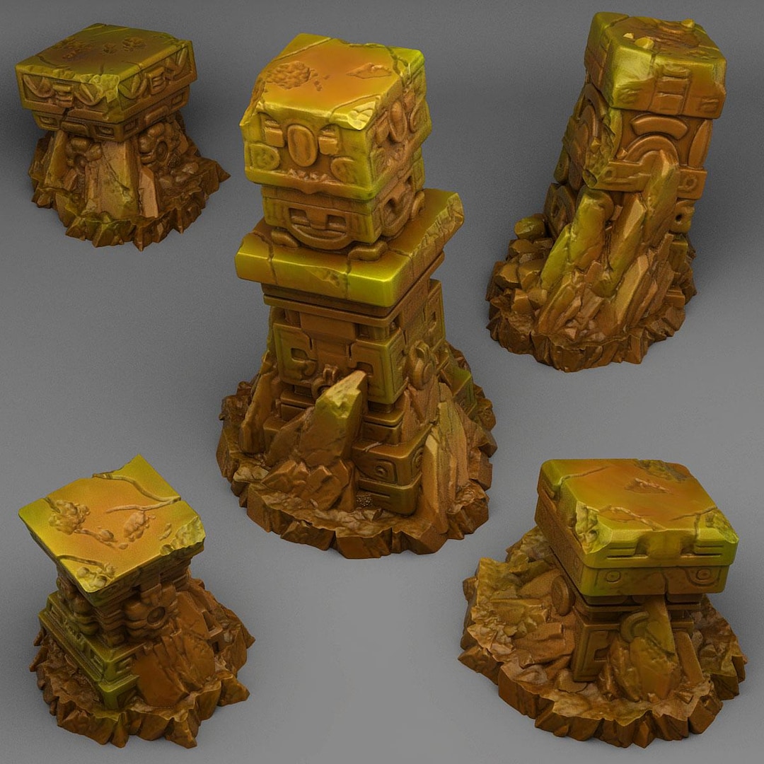 Dnd Lost Maya Columns Miniatures Wargaming Terrain | 28mm or 32mm Scale ...
