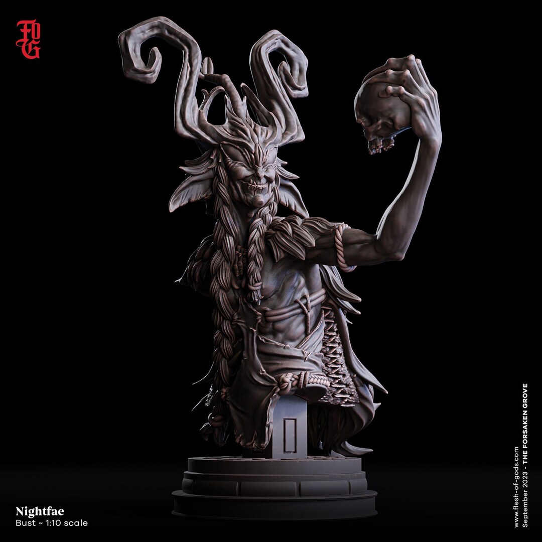 Dnd Fae Statue Nightfae Fey Bust Dnd Decor 25mm Base 75mm - Etsy