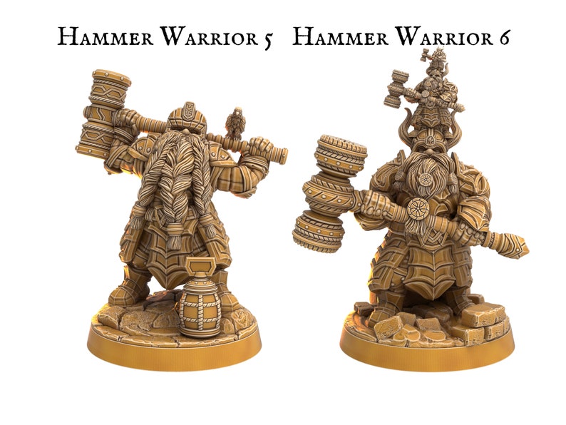 Dwarf Armored Hammer Warrior Miniature Dwarf Army 28mm Scale - Etsy