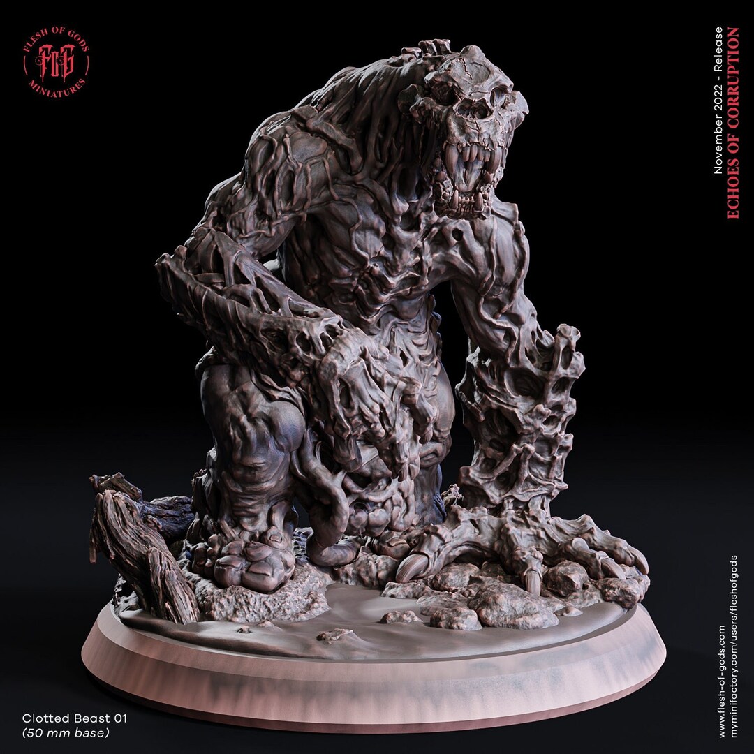 Dnd Clotted Beast Miniature Dnd Monster Miniature Aberration Mutant ...
