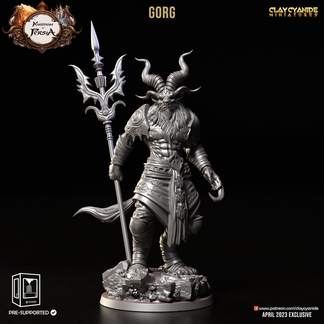 Demon Miniature With Trident Kingdom of Persia, Persian Mythology Dnd ...