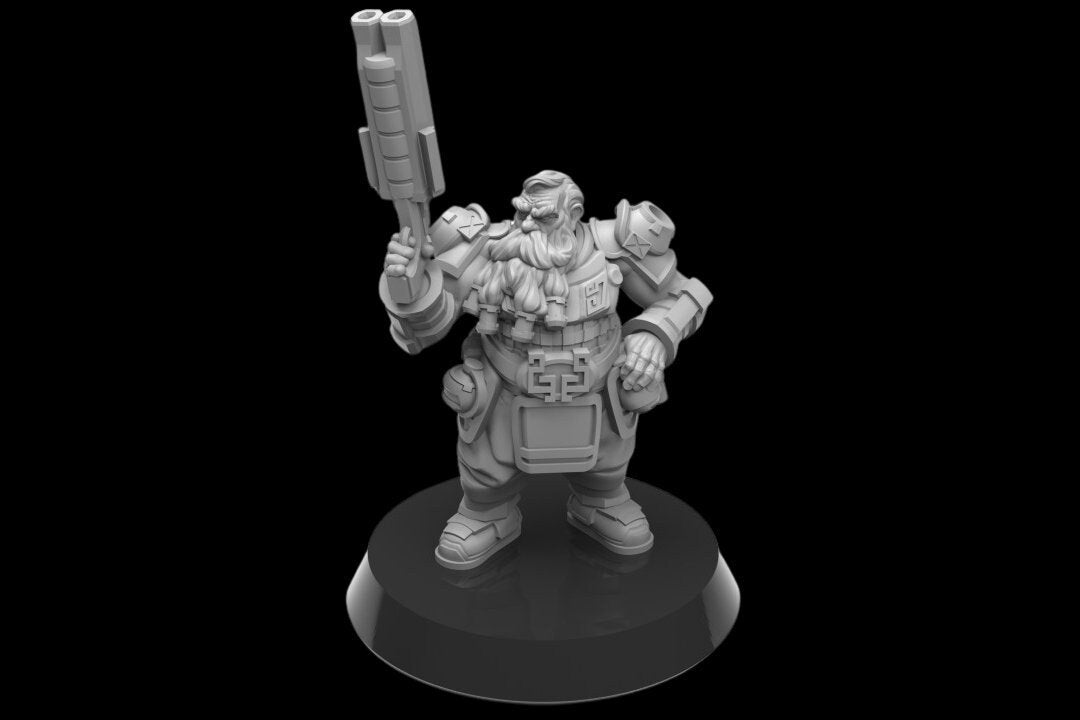Artillery Scifi Space Dwarf Miniature Army - 32mm Scale Tabletop Gaming ...