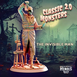 The Invisible Man Miniature | Classic Monsters | 32mm 75mm 150mm Bust ...